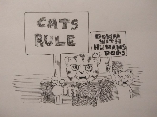Cats protest – SKETCHMAN BORIS
